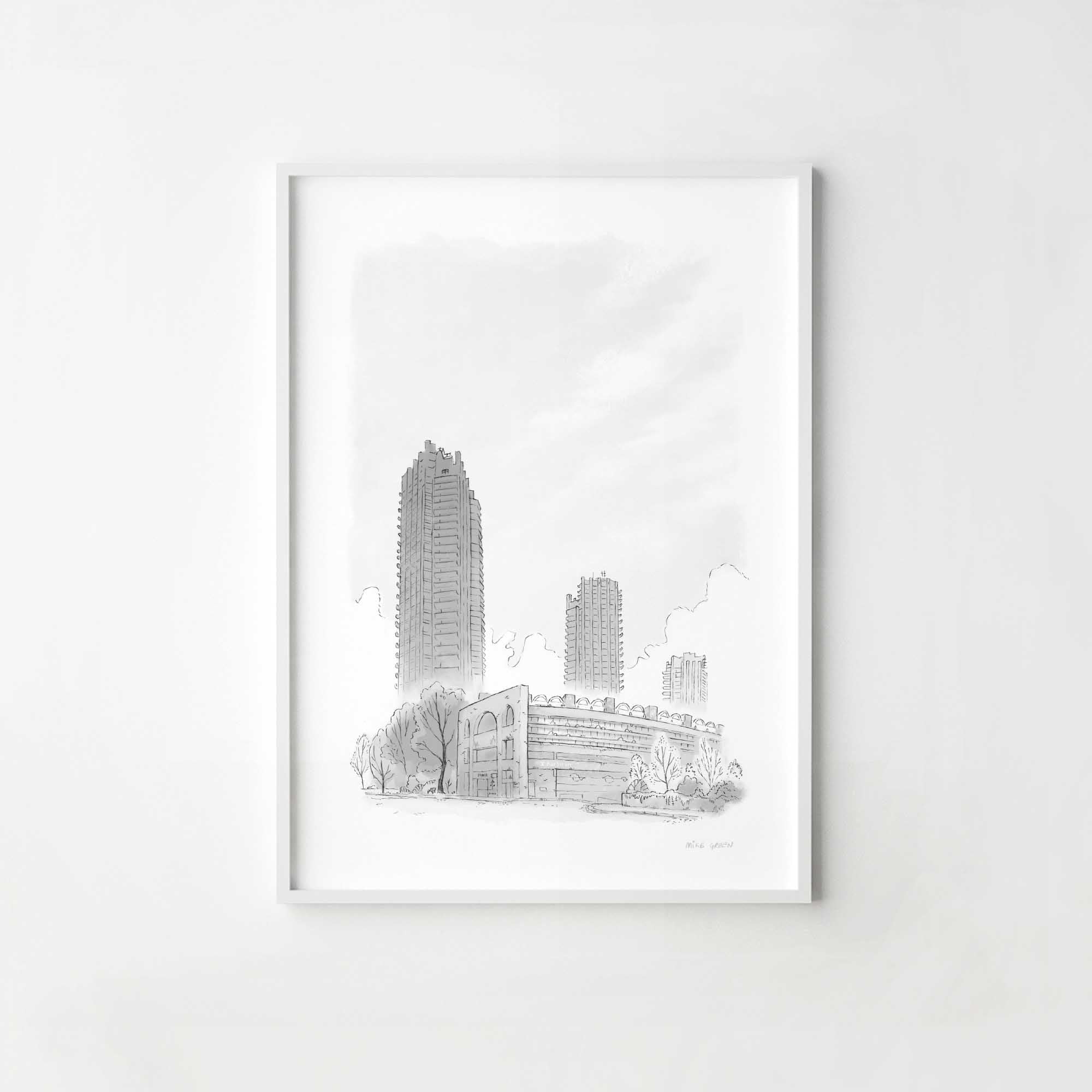 Barbican Towers London Print – Mike Green Illustration