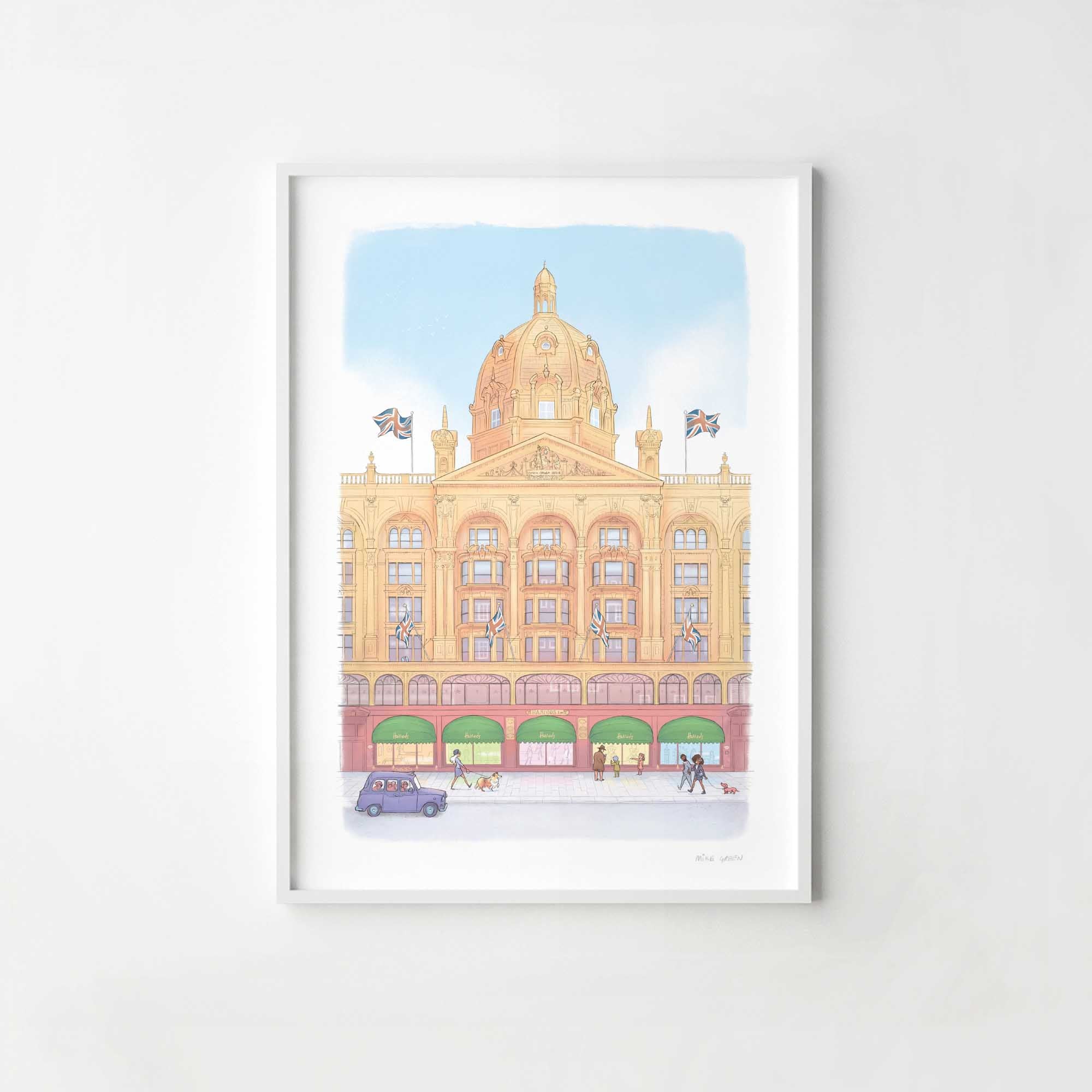 Harrods Store London Print – Mike Green Illustration
